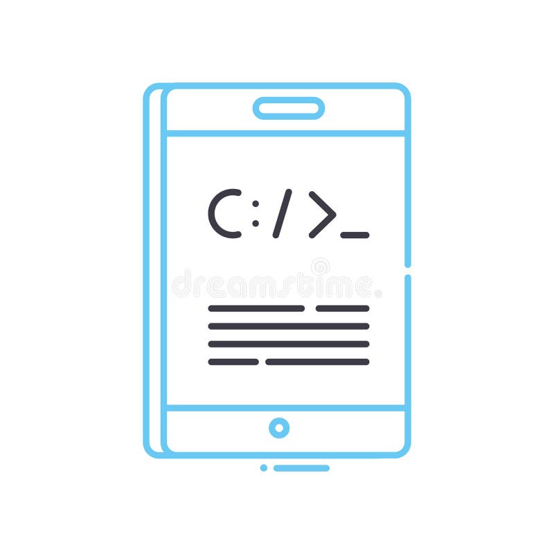 Command Line Icon, Outline Symbol, Vector Illustration, Concept Sign ...