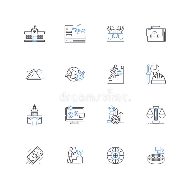 Command Mastery Line Icons Collection. Domination, Leadership, Control ...
