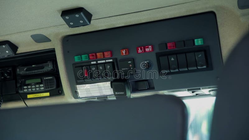 Command Panel Inside of the Fire Truck Stock Footage - Video of ...