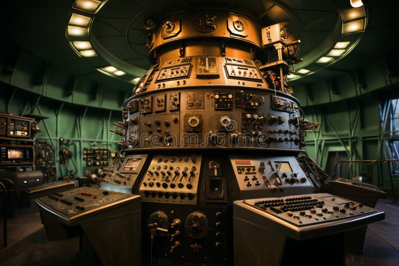 Command Post of a Retro Analog Control Center for an Industrial ...