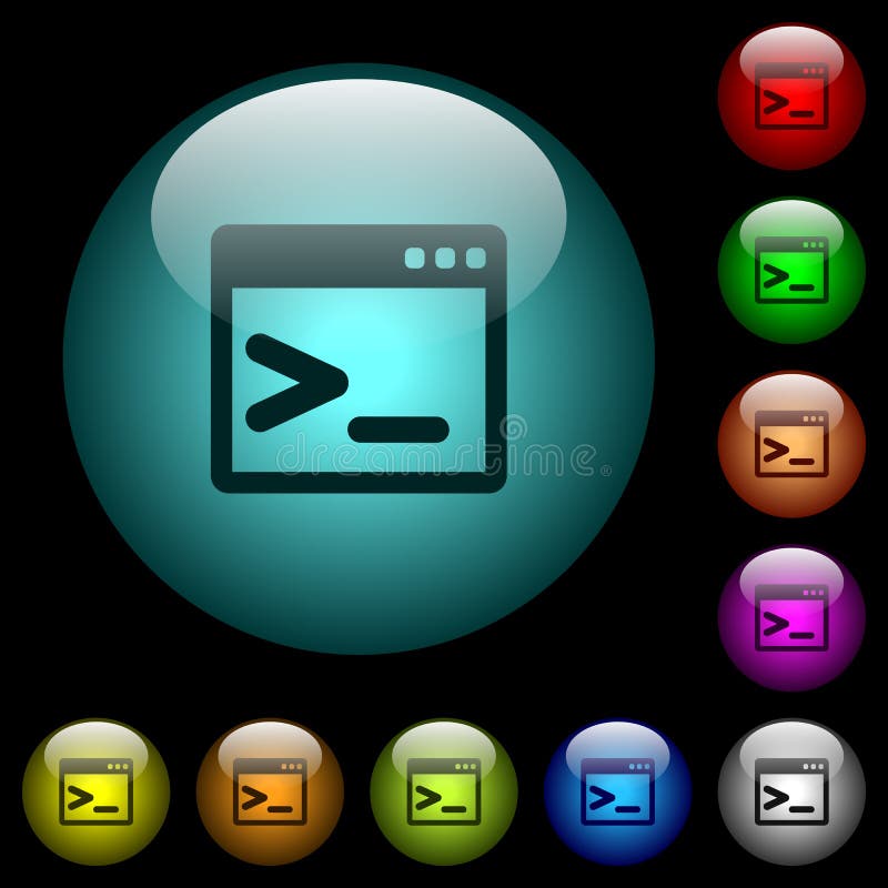 Command Prompt Icons in Color Illuminated Glass Buttons Stock Vector ... Command Prompt Icons in Color Illuminated Glass Buttons Stock Vector ...
