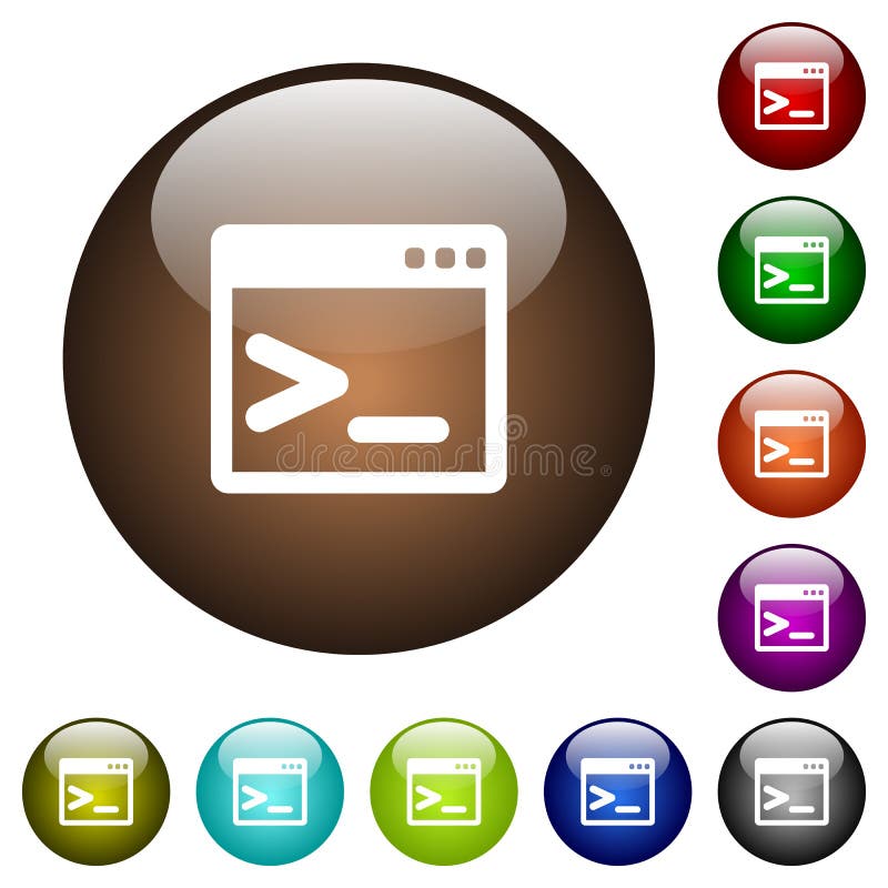 Command Prompt Color Glass Buttons Stock Vector - Illustration of ...