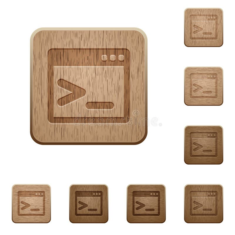 Command Prompt Wooden Buttons Stock Vector - Illustration of design ...