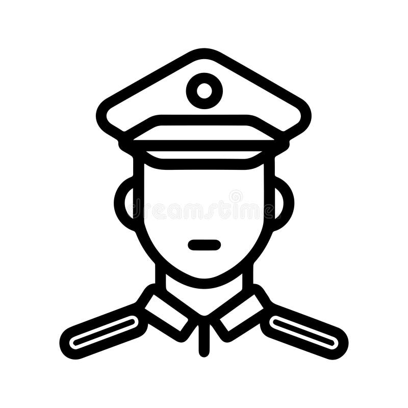 Commandant Icon or Modern Line Symbol. Vector Line Art and Icon Design ...