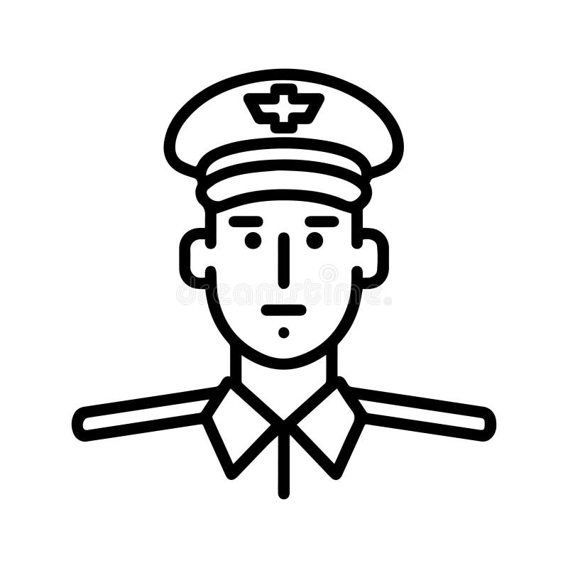 Commandant Icon or Modern Line Symbol. Vector Line Art and Icon Design ...
