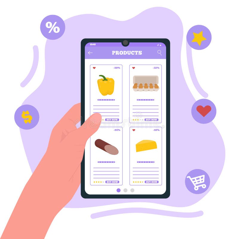 Commande En Ligne De Produits. Illustration Vectorielle Plate ...