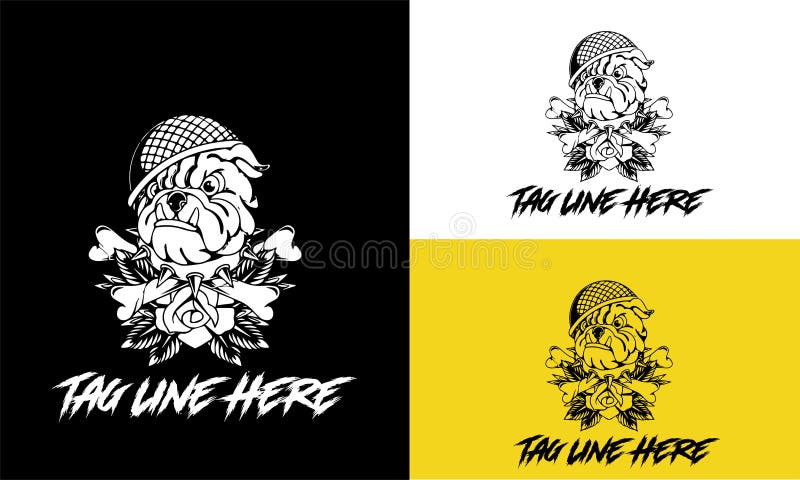 Commander in Chief Dog in Soldier Uniform Vector Illustration , Logo ...