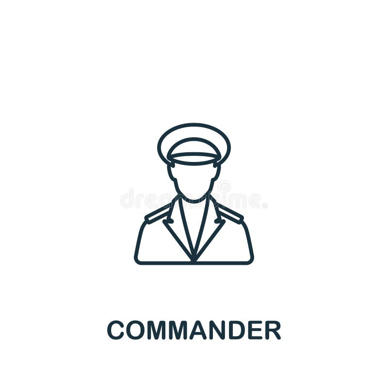 Commander Icon. Line Simple Line War Icon for Templates, Web Design and ...