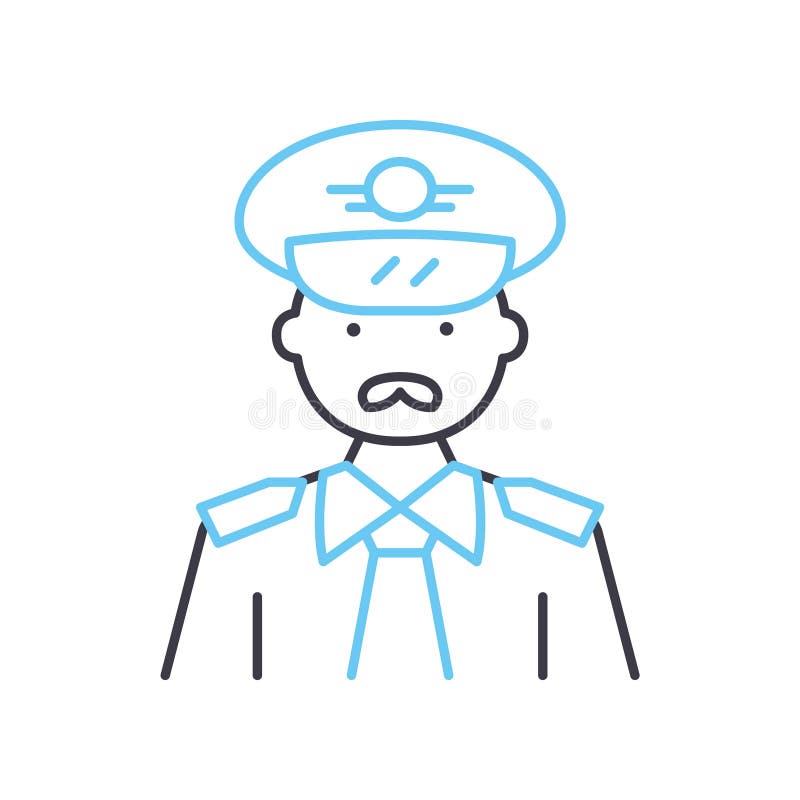 Commander Line Icon, Outline Symbol, Vector Illustration, Concept Sign ...