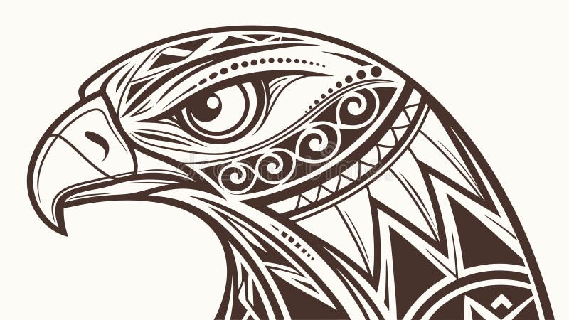 Powerful Eagle Head, Stylized Tribal Art, Vector Design Generative AI ...