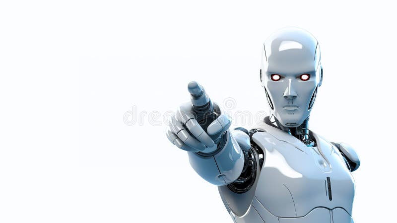 Commanding Robot - Ideal for AI-Themed Graphic Stock Illustration ...