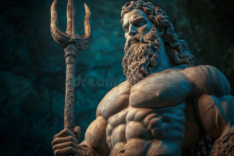 The Commanding Statue of Neptune, Deity of the Seas and Oceans, is ...