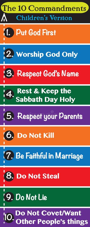 10 Commandments Bookmark 2 stock vector. Illustration of design - 168181973