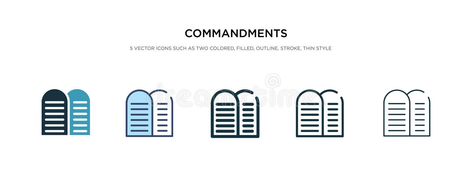 Ten Commandments Icon in Cartoon Style on White Background. Religion Symbol Stock Vector ...