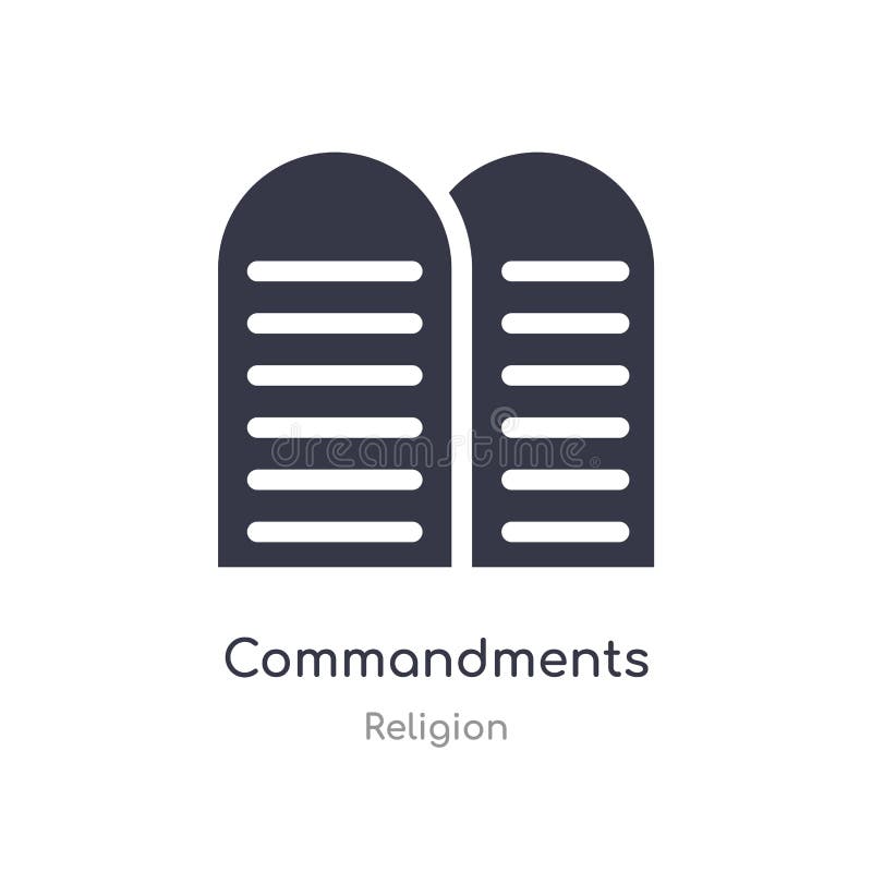 Ten Commandments Icon in Flat Style on White Background. Religion ...