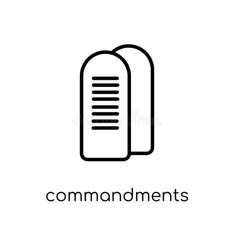 Ten Commandments Icon in Flat Style on White Background. Religion ...