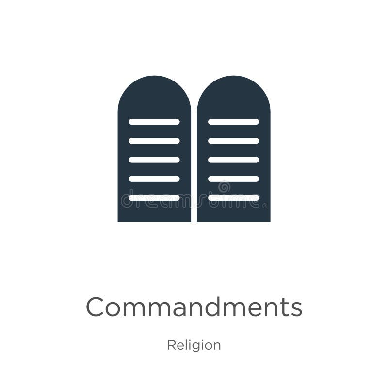 Ten Commandments Icon in Flat Style on White Background. Religion ...
