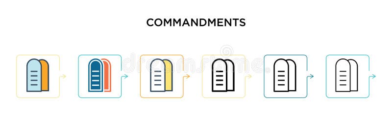 Commandments Vector Icon in 6 Different Modern Styles. Black, Two ...
