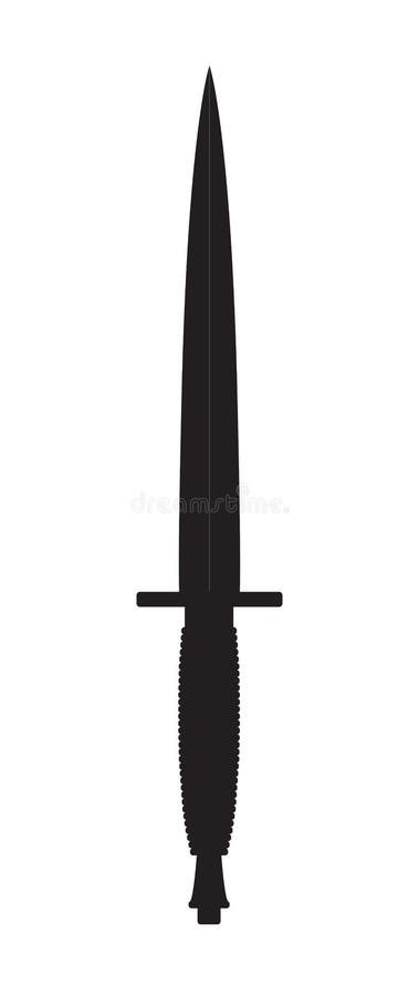 Commando Knife Silhouette stock vector. Illustration of knife - 189445584
