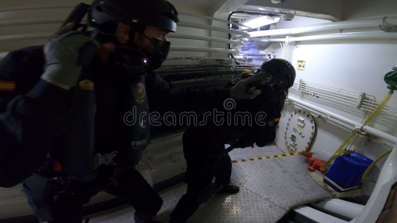 Commandos of the Spanish Customs Service in Training. Stock Footage ...