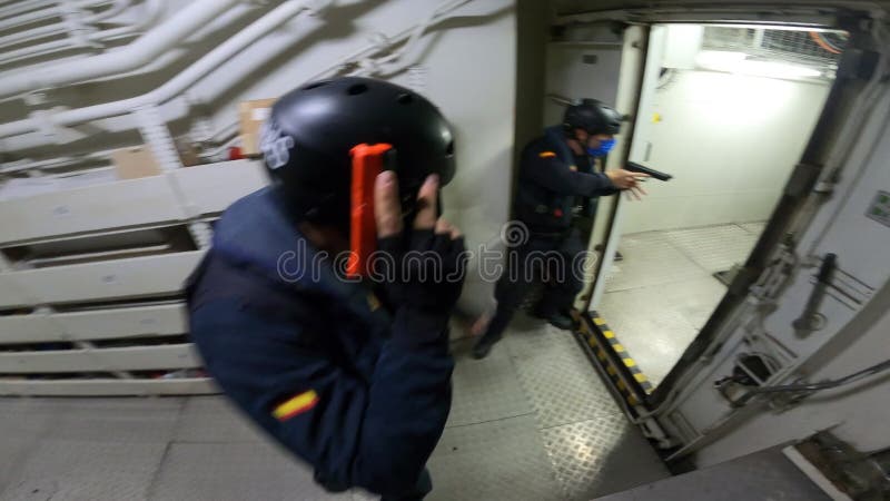 Commandos of the Spanish Customs Service in Training. Stock Footage ...