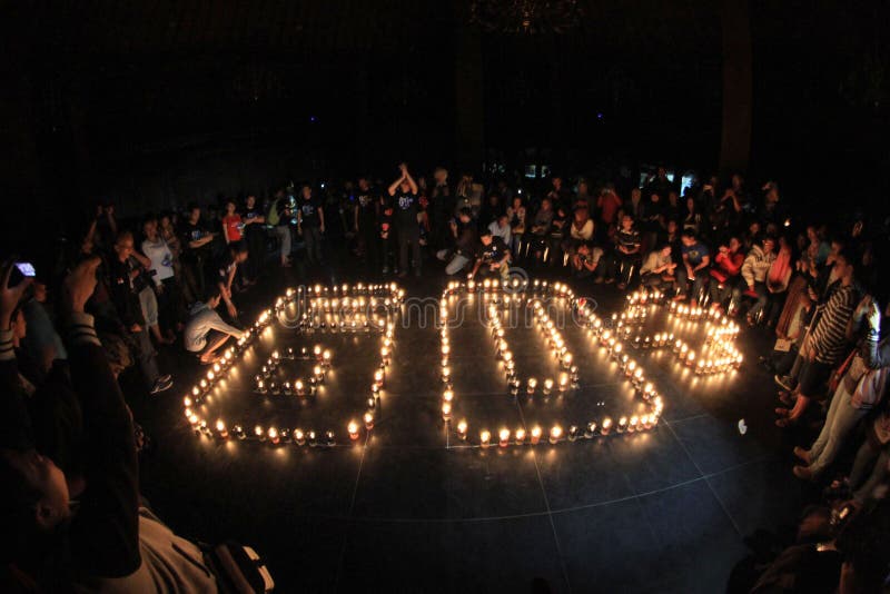 Earth hour candle editorial stock image. Image of global - 21461934