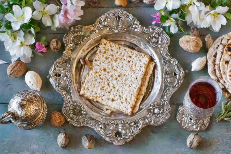 Commemorating Passover with Jewish Pesach Attributes, Kosher Wine, a ...