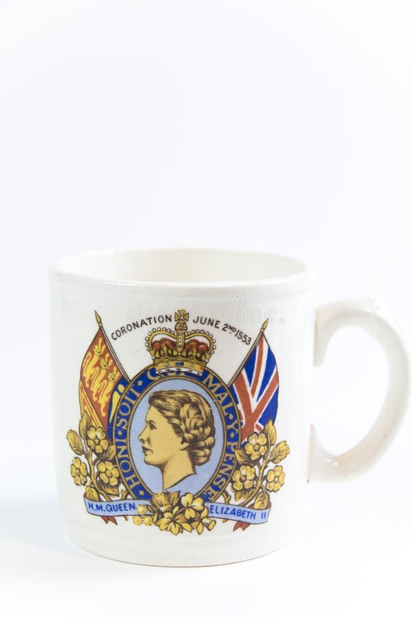 Commemorative Coronation Mug Editorial Image - Image of vintage, royal ...