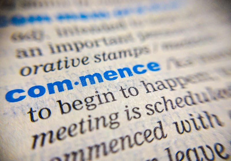 Commence Dictionary Definition Stock Image - Image of mean ...