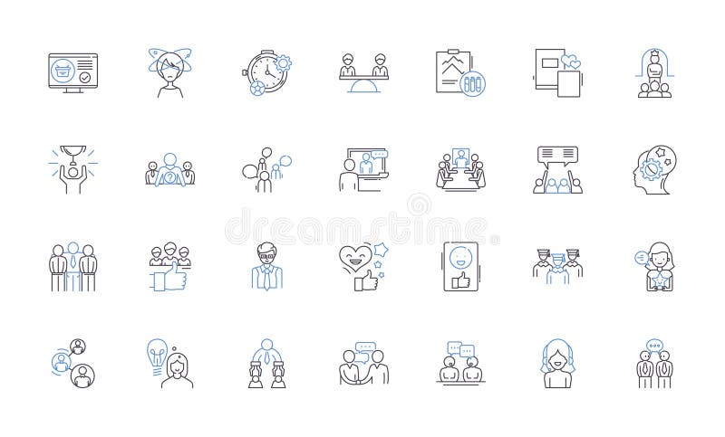 Commencing Development Line Icons Collection. Inception, Initiation ...