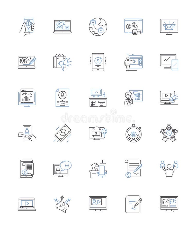 Commencing Operations Line Icons Collection. Begin, Launch, Start ...