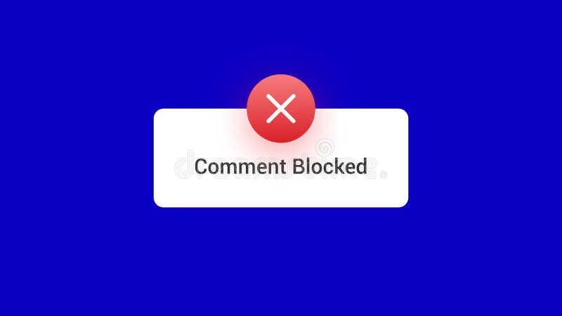 Blue Screen Comment Blocked Notification Animation. Seamless Loop ...