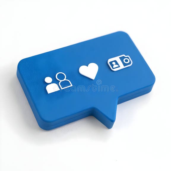 Comment Blue Social Media Element Isolated on White Stock Illustration ...