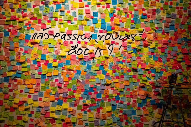 Comment Board with Multi-colored Post-it Notes: What is Your Passion ...