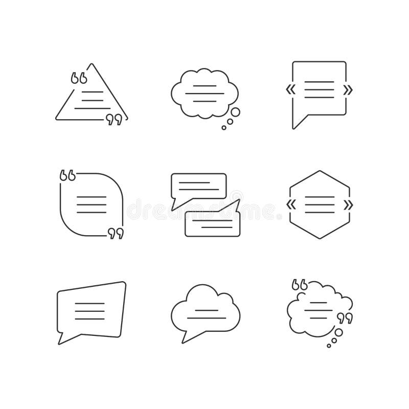 Comment Box Pixel Perfect Linear Icons Set Stock Vector - Illustration ...
