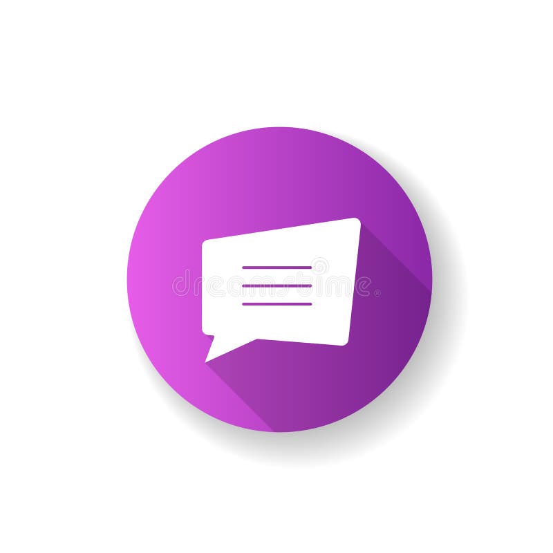 Comment Box Purple Flat Design Long Shadow Glyph Icon Stock Vector ...