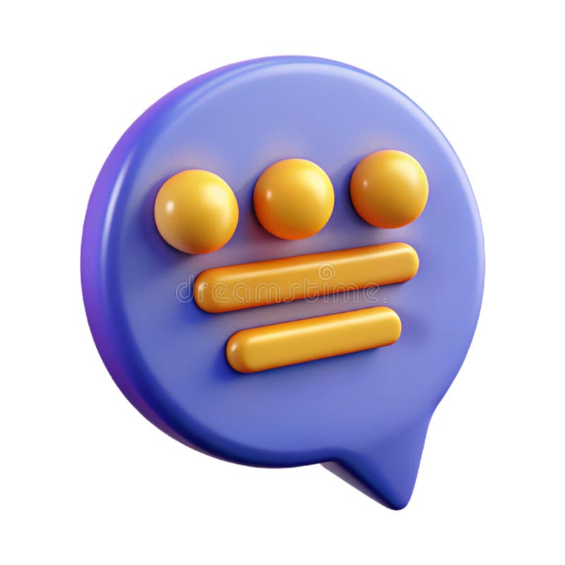 Comment Bubble 3D Icon stock illustration. Illustration of message ...
