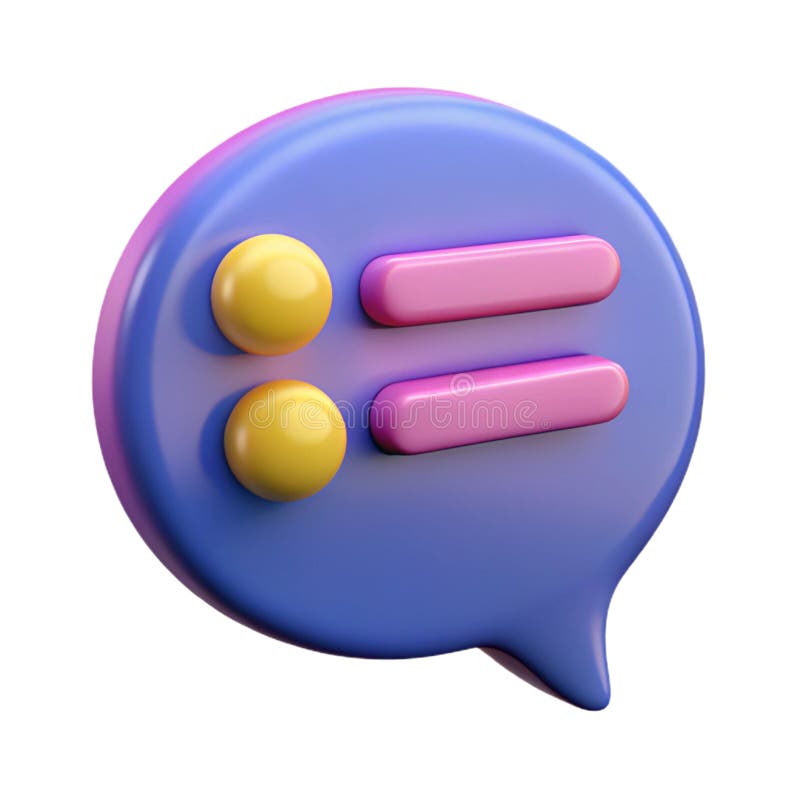 Comment Bubble 3D Icon stock illustration. Illustration of message ...