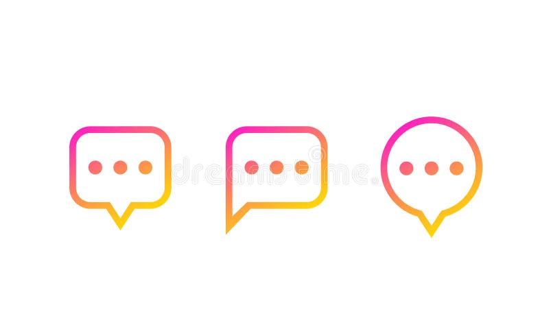 Comment, Chat, Post or Message Icons Stock Vector - Illustration of ...
