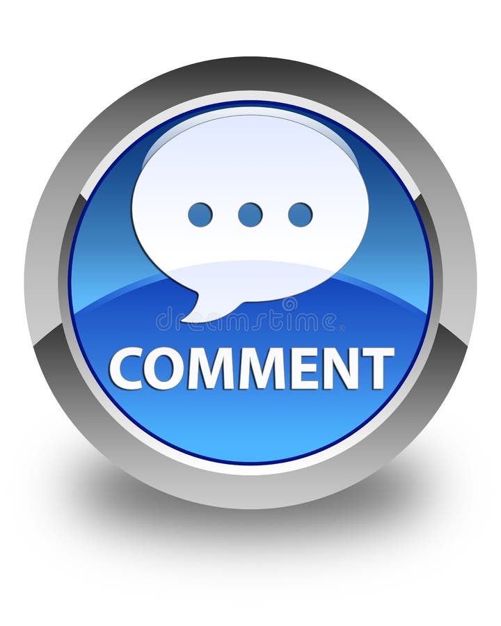 Comment (conversation Icon) Glossy Blue Round Button Stock Illustration ...