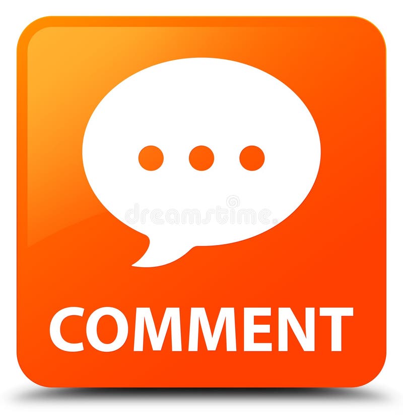 Comment (conversation Icon) Orange Square Button Stock Illustration ...