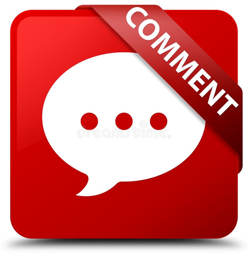 Comment (conversation Icon) Red Square Button Red Ribbon in Corn Stock ...