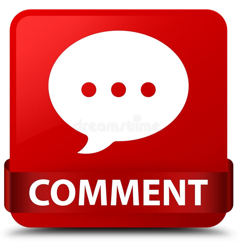 Comment (conversation Icon) Red Square Button Red Ribbon in Middle ...
