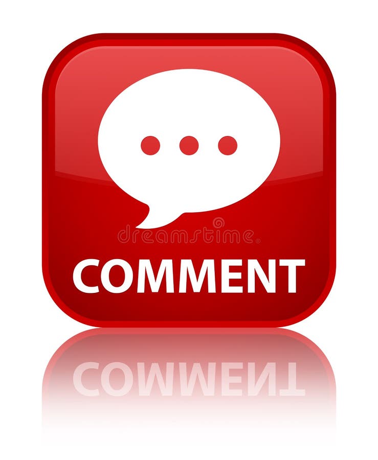 Comment (conversation Icon) Special Red Square Button Stock ...