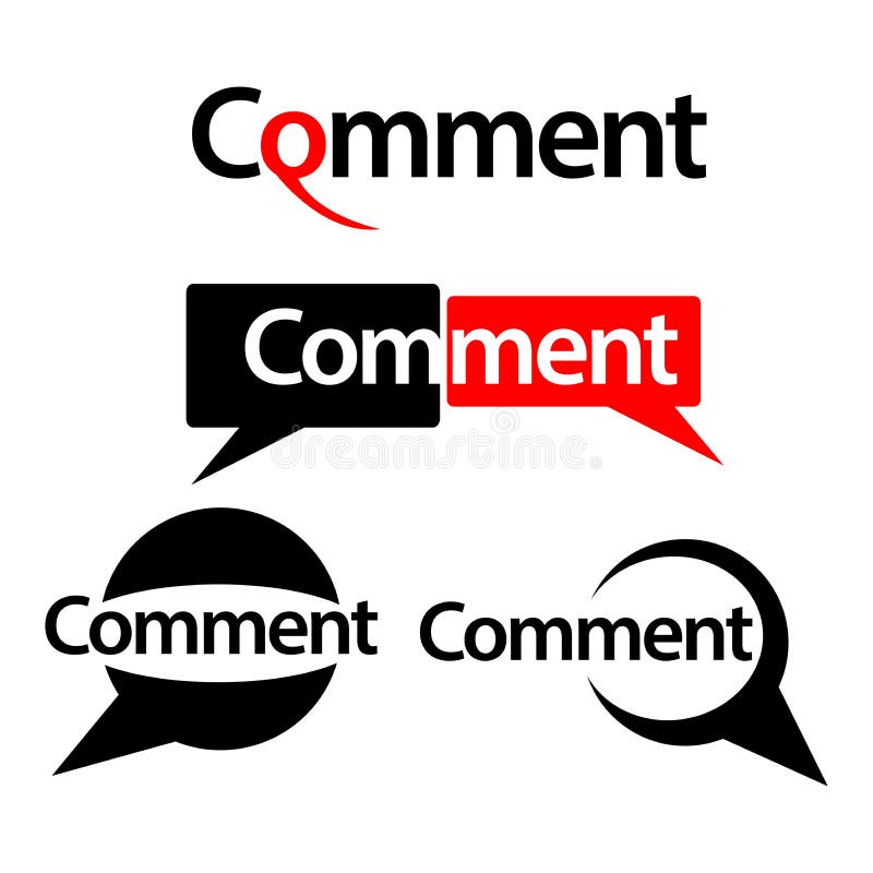 Comment Elements Web Site, Flat Design. Set Search Icon Stock Vector ...
