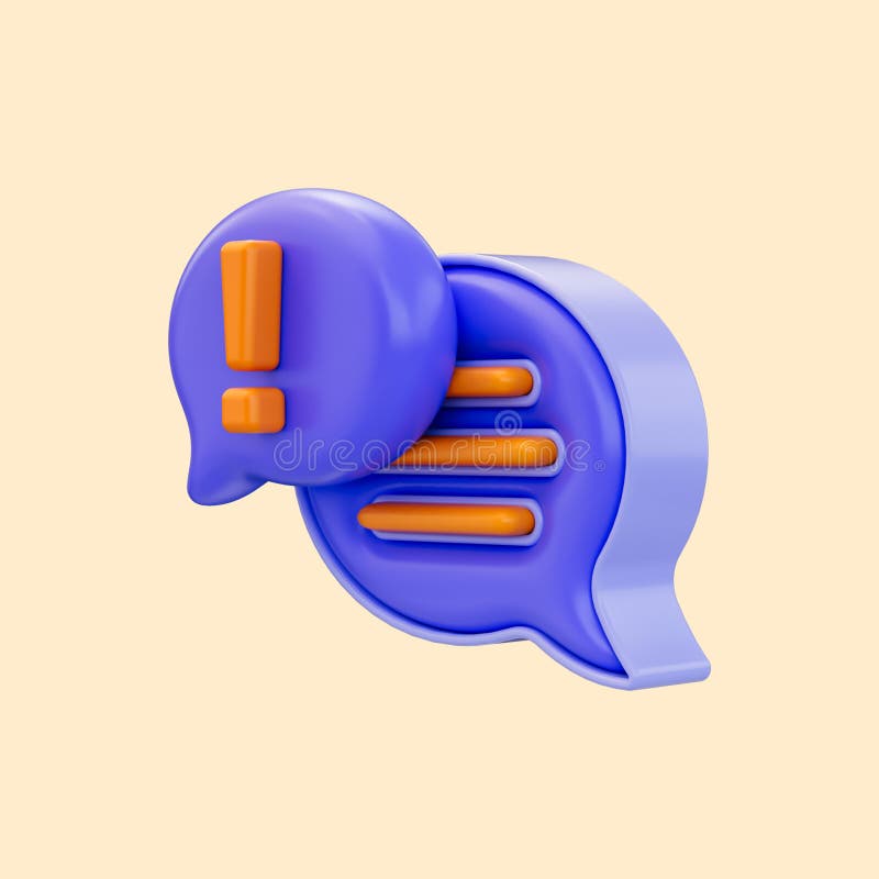 Comment Exclamation Icon 3d Render Concept for Communication Problem ...