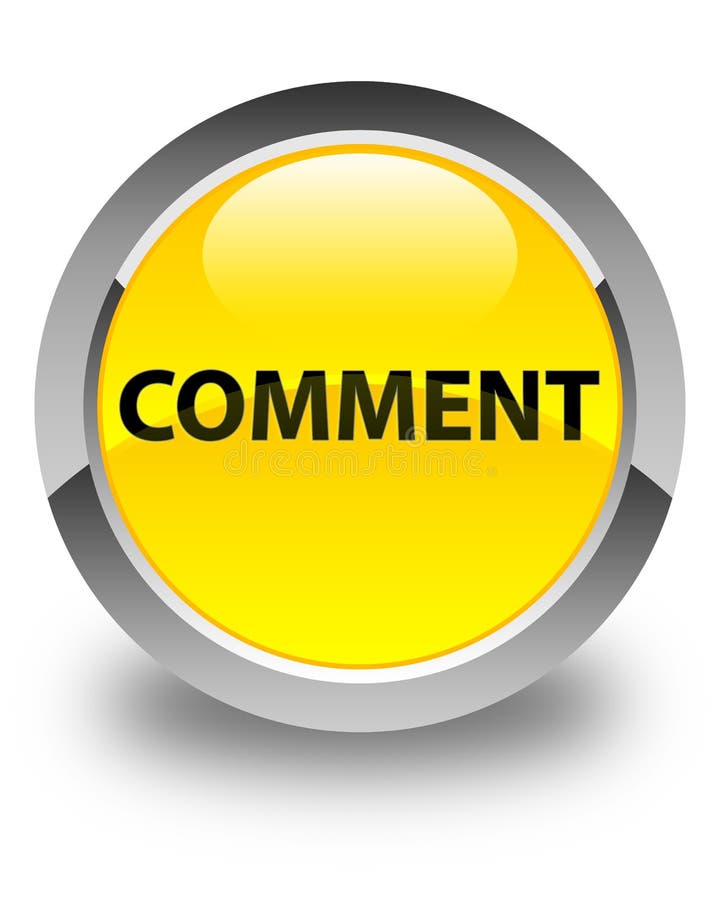Comment Glossy Yellow Round Button Stock Illustration - Illustration of ...