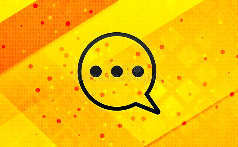 Comment Icon Abstract Digital Banner Yellow Background Stock ...