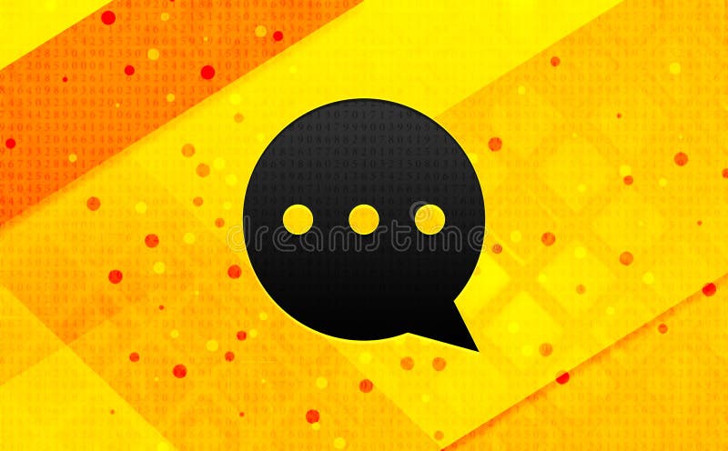 Comment Icon Abstract Digital Banner Yellow Background Stock ...