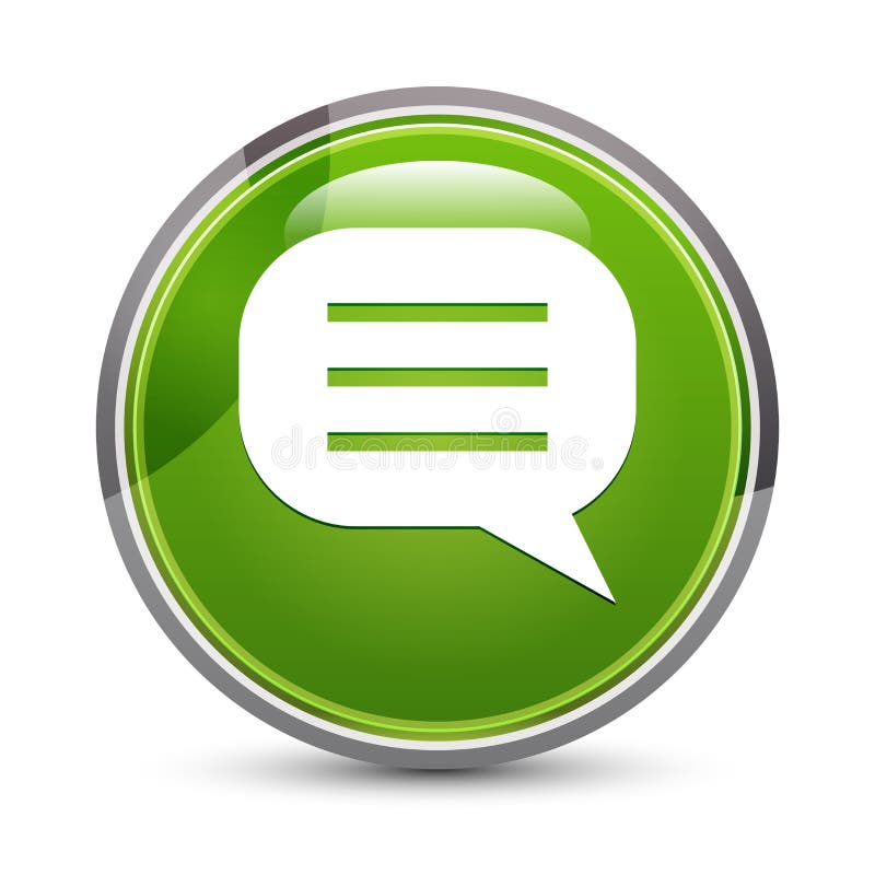 Comment Icon Elegant Green Round Button Vector Illustration Stock ...